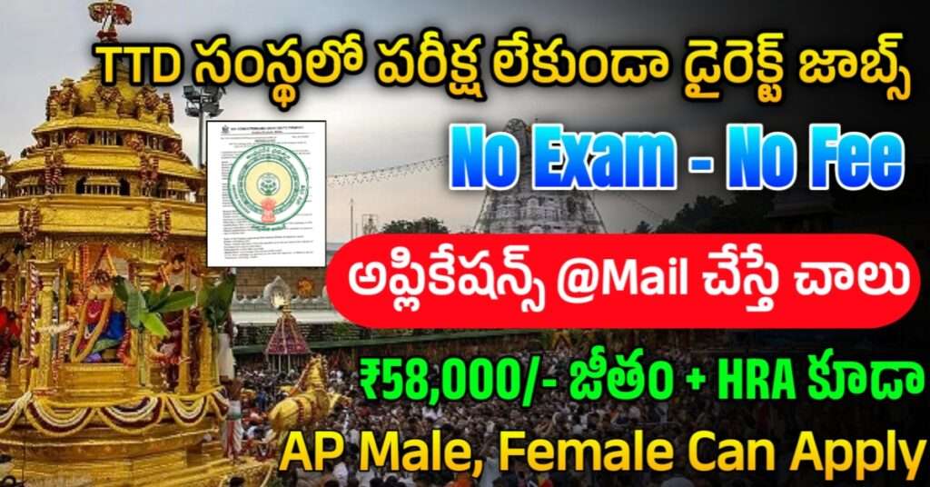టీటీడీ సంస్థలో పరీక్ష లేకుండా భారీగా ఉద్యోగాలు | TTD SVU Notification ...